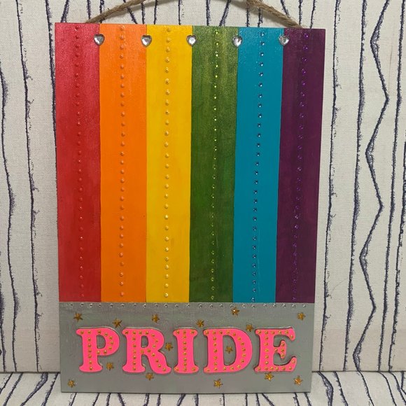 Steph Rhodes | Wall Decor | 656 Hand Painted Wooden Rainbow Lgbtq Pride ...